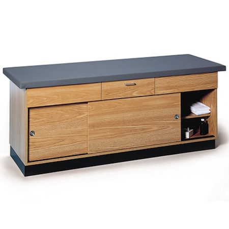 Hausmann 4543, Professional Treatment Table, Natural Oak, Royal Blue ...