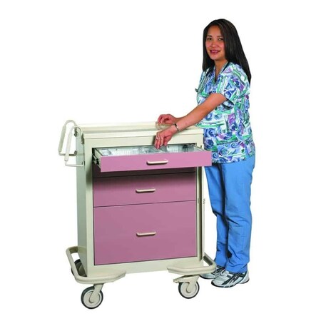Mpd Medical MBT-424, 4 DRAWER ER CART, Crash Cart Blue MBS-424-CCB | Zoro