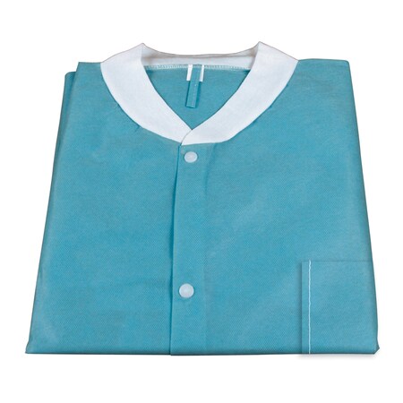 Dynarex Lab Coat w/ Pockets: TEAL Large 2094 | Zoro