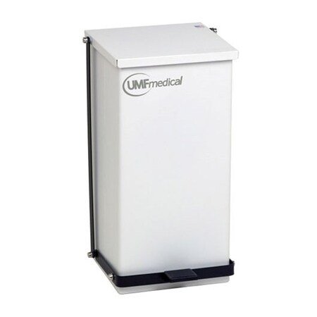 Umf Medical 32 quart White Waste Receptacle 1474W | Zoro