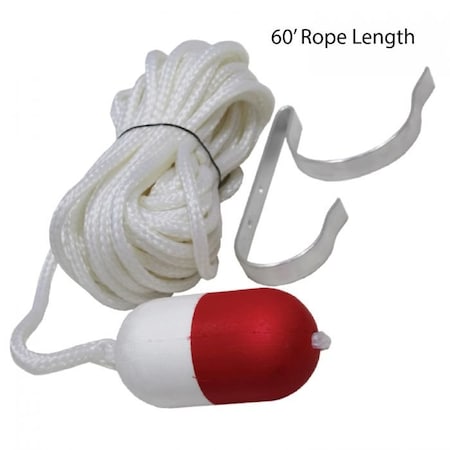 Kemp Usa Throw Rope w/ Float & Ring Buoy Holder - 60ft 10-222-60 | Zoro