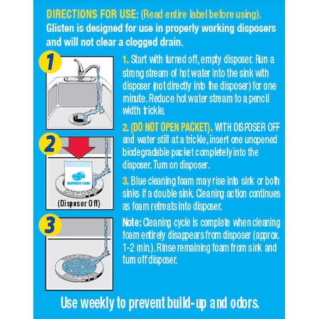 Glisten Disposer Care Garbage Disposal Foaming Cleaner, Lemon Scent, 4 ...