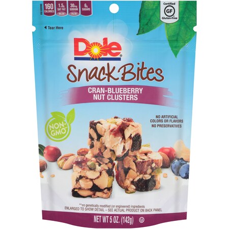 Dole Dole Snack Bites Gluten Free Cran-Blueberry Nut Cluster 5 oz. Bag ...