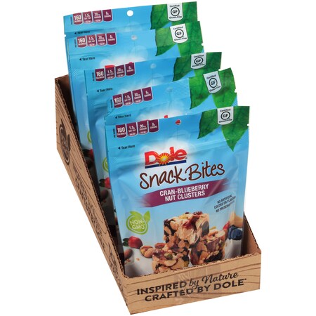 Dole Dole Snack Bites Gluten Free Cran-Blueberry Nut Cluster 5 oz. Bag ...