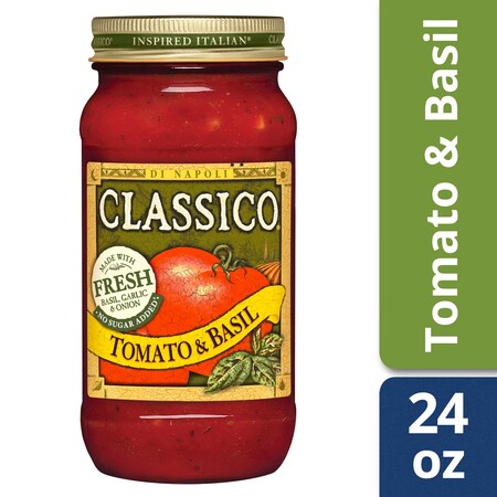 Classico Sauce Classico Tomato & Basil 24 oz., PK12 10041129077129 | Zoro