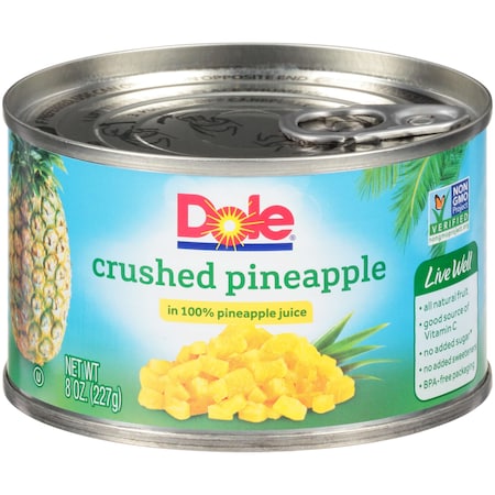 Dole Crushed Pineapple In Pineapple Juice 8 oz., PK12 01619 | Zoro