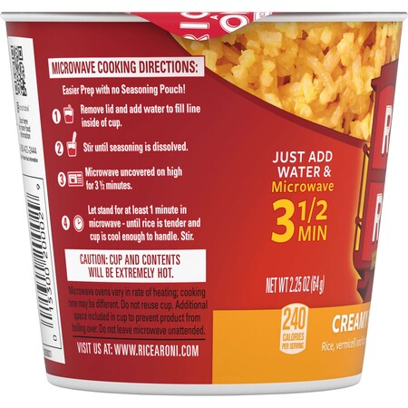 Rice-A-Roni Rice-A-Roni Instant Cup Four Cheese 2.25 oz., PK12 ...