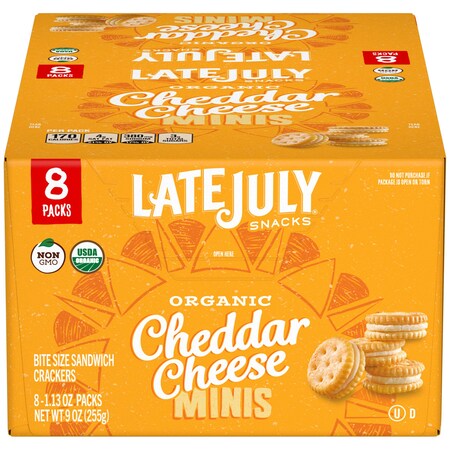 Late July Late July Organic Snacks Mini Cheddar Cheese Crackers 1.125 ...