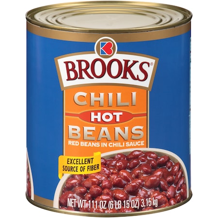 Brooks Brooks Chili Hot Beans Red Beans In Chili Sauce 111 oz., PK6 ...