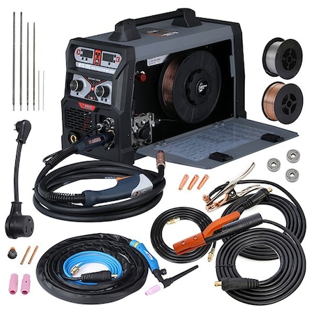 Amico Electric 205A MIG Flux-cored Lift-TIG Stick DC Welder, 100-250V ...