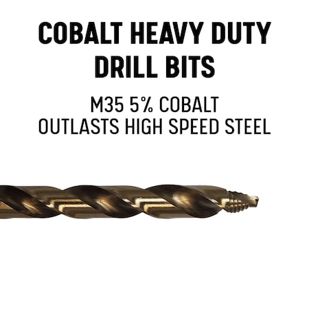 Drill America 29 Piece Stepped Point Cobalt Drill Bit Set in Plastic ...