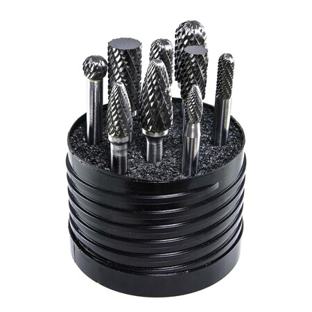 Drillco SET 4, Solid Carbide Bur Set Double Cut 70S004DC | Zoro