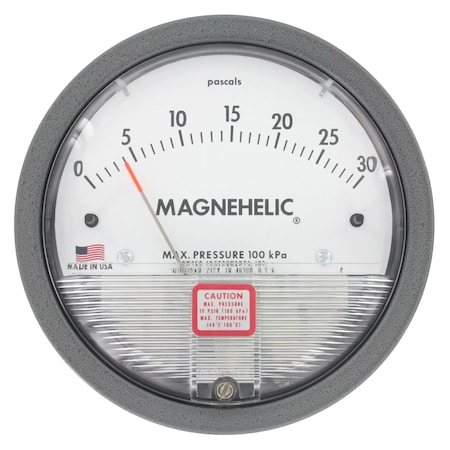 Dwyer Instruments Differential pressure gage, range 0-750 Pa, minor ...
