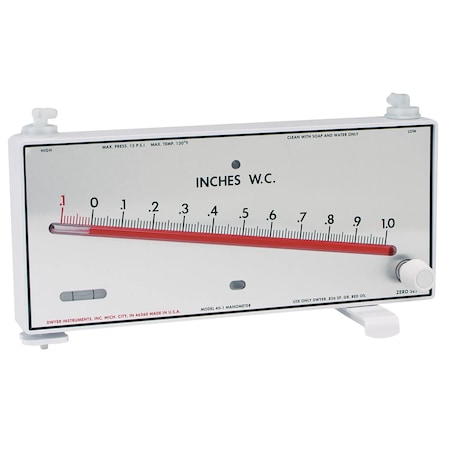 Dwyer Instruments Molded plastic manometer, range 0-26 mm w.c., red ...