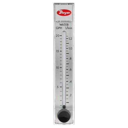 Dwyer Instruments Flowmeter, range 1-20 GPH/0.065-1.25 LPM water. RMB ...