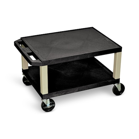 Luxor 16"H AV Cart - Two Shelves - Putty Legs WT16-P | Zoro