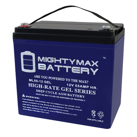 Mighty Max Battery 12 Volt 55 Ah Rechargeable GEL Sealed Lead Acid ...