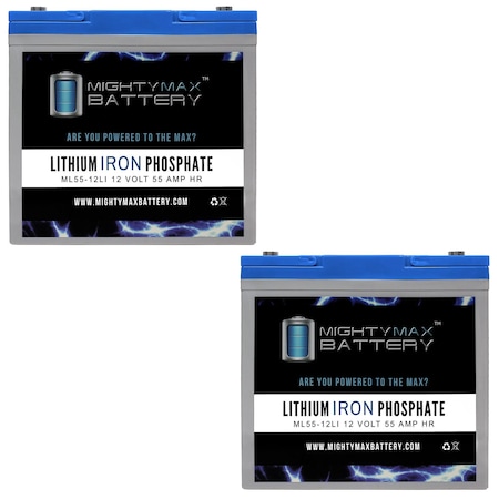Mighty Max Battery 12V 55AH Lithium Replacement Battery Compatible with ...