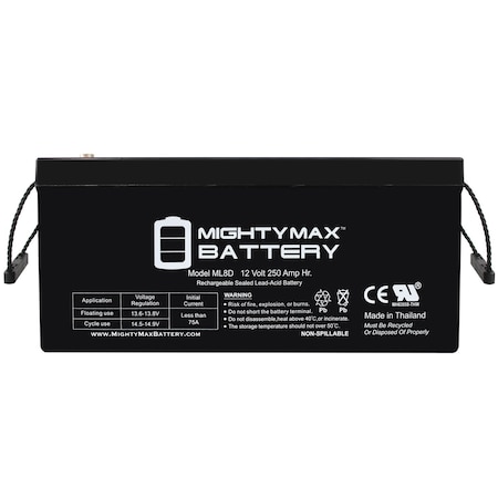 Mighty Max Battery 12V 250Ah Sealed Lead Acid Replacement Battery for ...