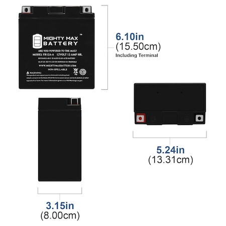Mighty Max Battery 12-Volt 12 Ah 165 CCA Rechargeable Sealed Lead Acid ...