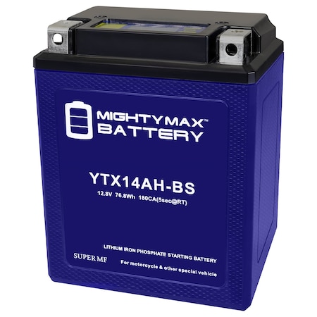 Mighty Max Battery YTX14AH-BS Lithium Replacement Battery compatible ...