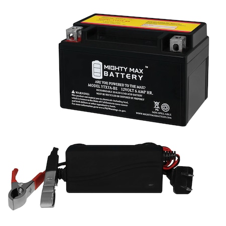 Mighty Max Battery YTX7A-BS 12V 6AH Replaces Kasea ATV Skyhawk Buggy ...