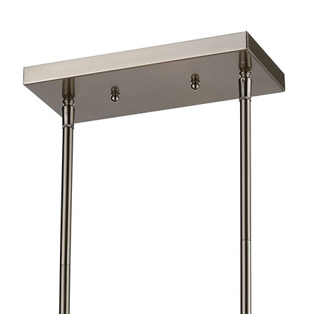 Elk Lighting Capri 3-Lght Linear Chandelier in Satin Nickel w/Glass ...