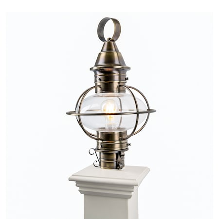 Norwell American Onion Outdoor Post Light - Antique Brass 1711-AN-CL | Zoro