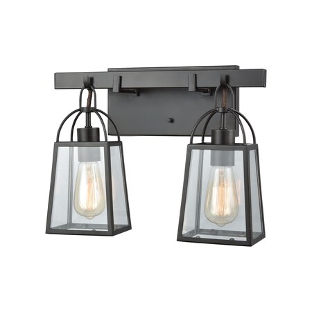 Elk Lighting Barnside 2-Lght Vanity Lmp in Oil Rubbed Brnz with Clear ...