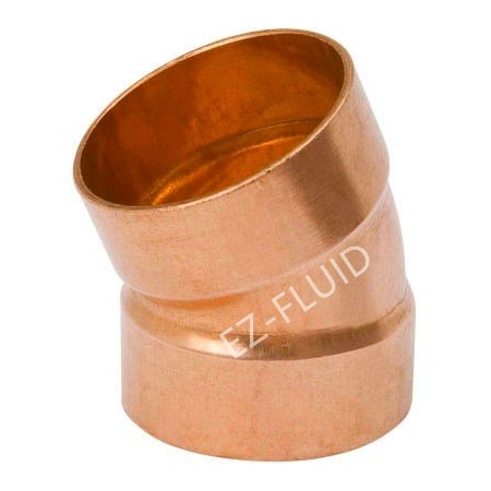 Ez-Fluid 1 1/2 CC 22 1/2 ELBOW DWV COPPER WROT EZDE41 | Zoro