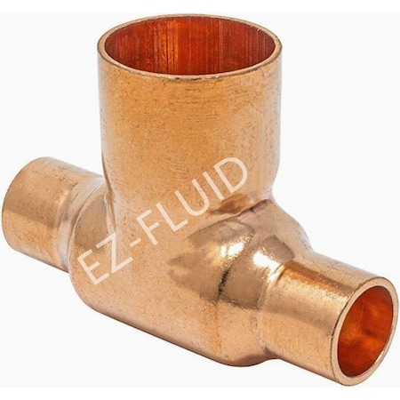 Ez-Fluid 1-1/4 x 1-1/4 x 1-1/2 C x C x C COPPER REDUCING TEE EZCT219 | Zoro