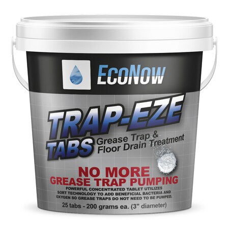 Econow Trap-Eze Degreaser Tabs, 25 Tabs Pail, Tablet, White, 1 PK TE025 ...
