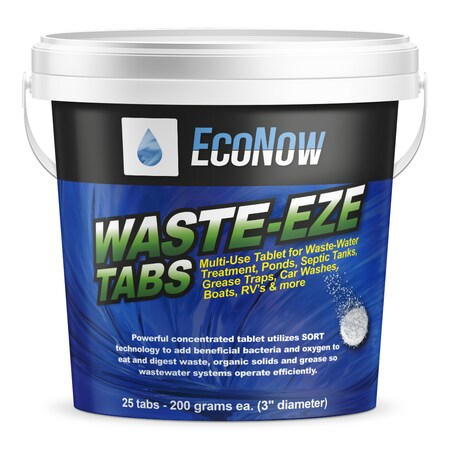 Econow EcoNow’s Waste-Eze Tabs, 1.25 Gail Pail, 200 Gram, 3" Dia, 25 ...