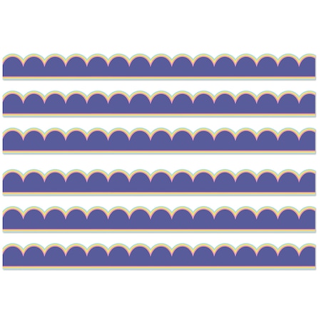 Carson Dellosa We Stick Together Pop of Purple Scalloped Bulletin Board ...