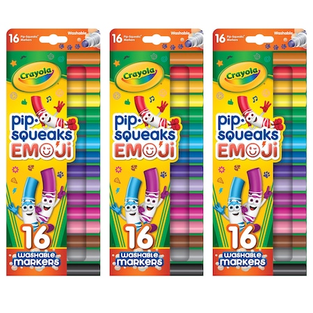 Crayola Pip Squeaks Stamper Markers, 16 Colors, 48PK 58-8717 | Zoro