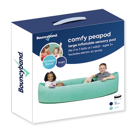 Bouncybands Comfy Peapod, Inflatable Sensory Pod, 80in, Green PD80GR | Zoro