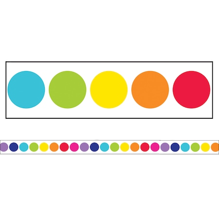 Schoolgirl Style Rainbow Big Dots Straight Borders, 36 Feet/Pack, PK6 ...