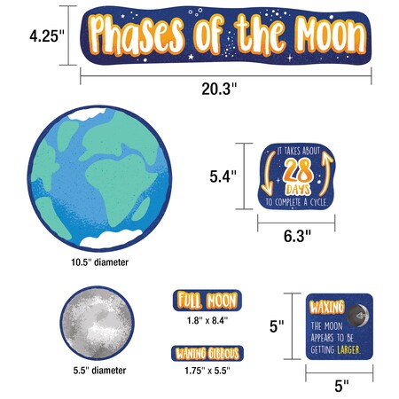 Carson Dellosa Phases of the Moon Mini Bulletin Board Set, Grade 3-6 ...