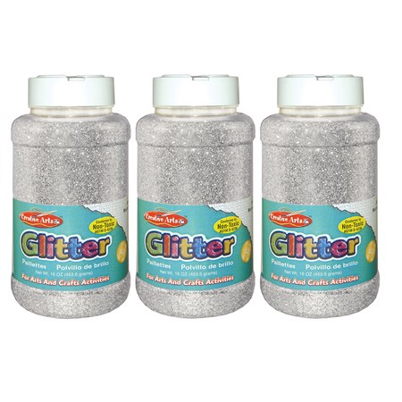 Charles Leonard Creative Arts Glitter, 1 lb. Bottle, Silver, PK3 41145 ...