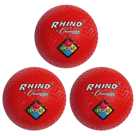 Champion Sports Playground Ball, 8.5in, Red, PK3 PG85RD | Zoro