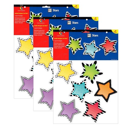 Creative Teaching Press Bold + Bright Stars 10in Designer Cut-Outs, 12 ...