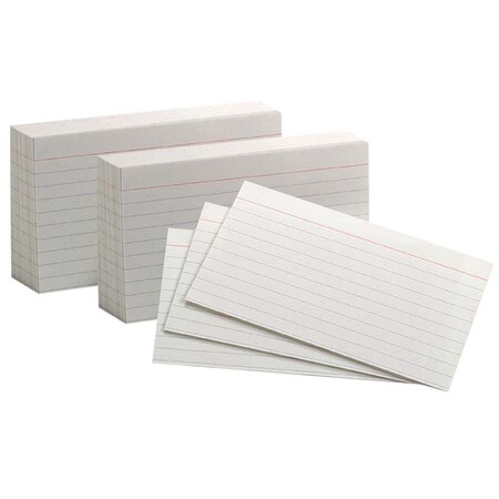 Oxford White Index Cards, 3in x 5in, Ruled, PK2000 ESS00031 | Zoro