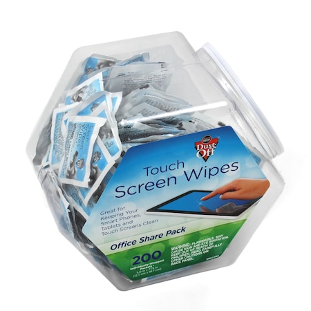 Dust-Off Anti-Static Touch Screen Wipes, PK200 DMHJ | Zoro