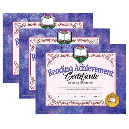Hayes Reading Achievement Certificate, 30 Per Pack, PK3 VA677 | Zoro