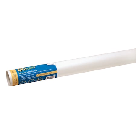 Gowrite! Dry Erase Roll, Self-Adhesive, White, 24" x 10ft, 1 Roll ...
