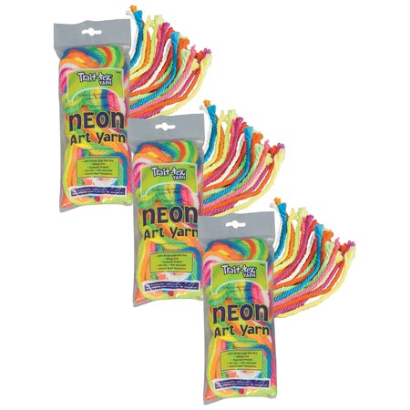 Trait-Tex Art Yarn, Neon Colors + White, 50ft, PK30 P0052610 | Zoro
