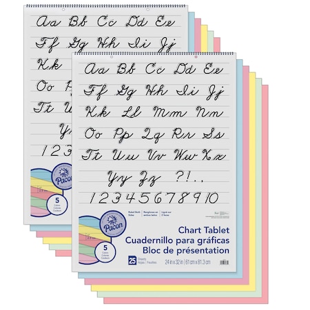 Pacon Colored Paper Chart Tablet, Ruled, 24 x 32, 25 Shts/Tablet, PK2 ...