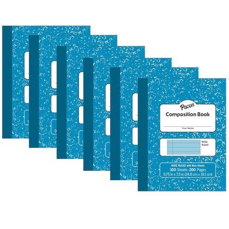 Pacon Blue Marble Composition Book, Light Blue Sheets, 3/8in. Ruled ...