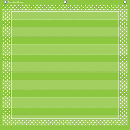Teacher Created Resources Lime Polka Dots 7 Pocket Chart, 28" x 28 ...