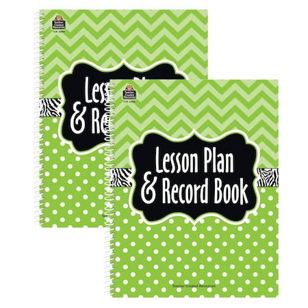 Teacher Created Resources Lime Chevrons and Dots Lesson Plan & Record ...